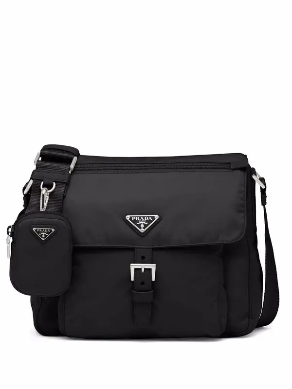 Prada Re-nylon Shoulder Bag With Enameled Triangle Logo
