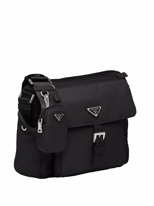 Prada Re-nylon Shoulder Bag With Enameled Triangle Logo