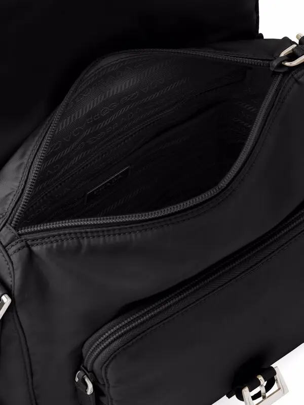 Prada Re-nylon Shoulder Bag With Enameled Triangle Logo