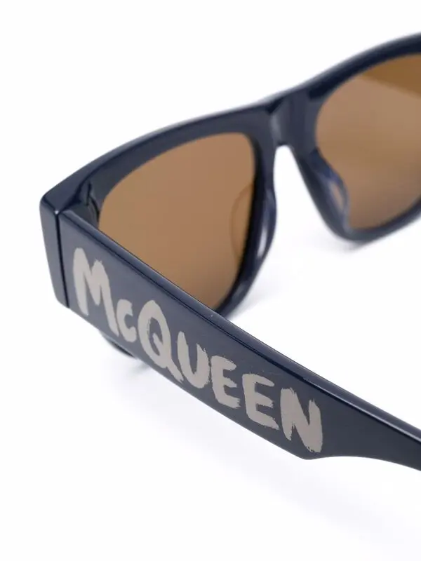 Alexander McQueen Logo Lettering Square Frame Sunglasses