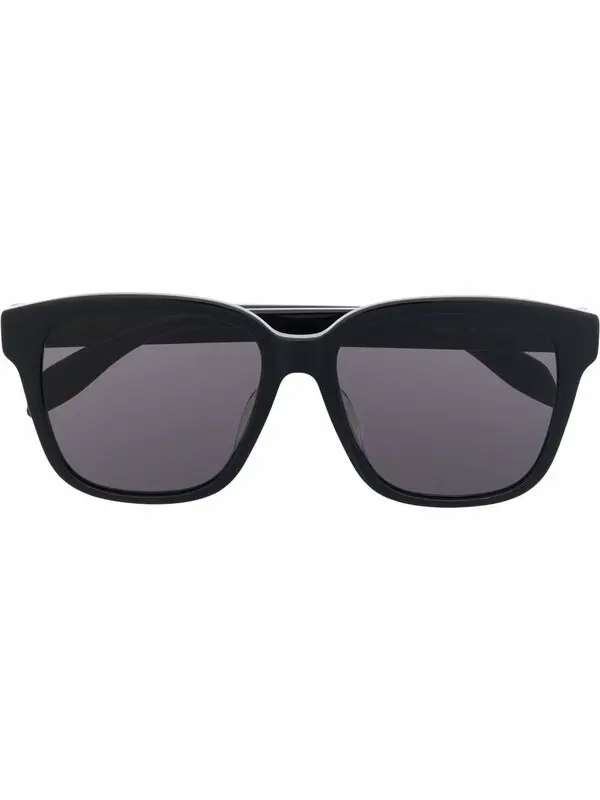 Alexander McQueen Graffiti Logo Square Frame Sunglasses - Black