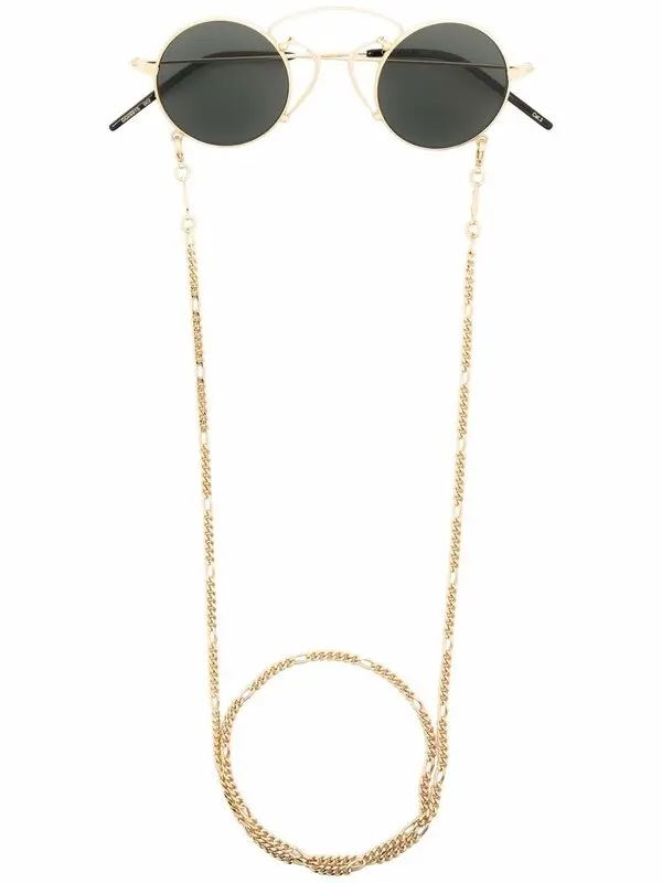 Gucci Round-frame Chain Glasses - Gold