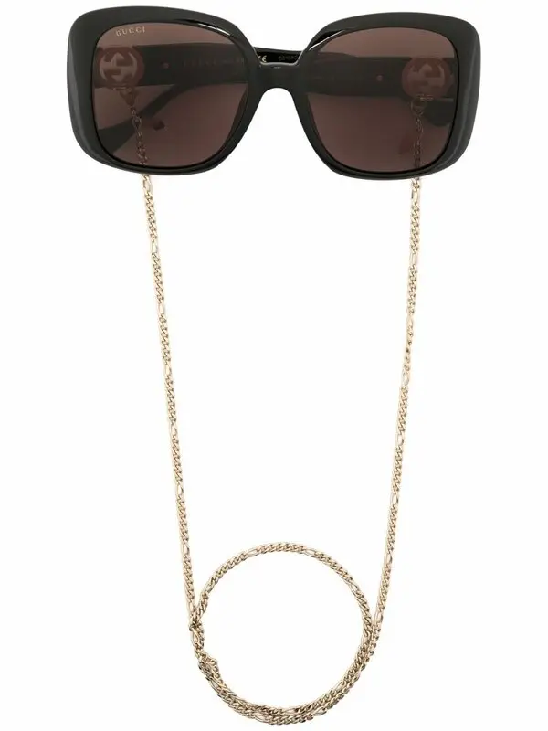 Gucci Square Frame Chain Sunglasses