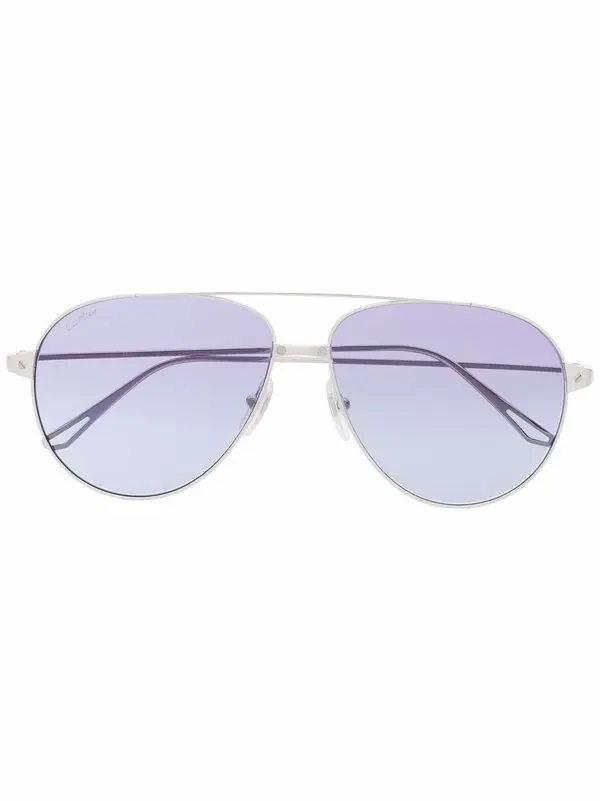 Cartier Pilot-frame Sunglasses - Silver