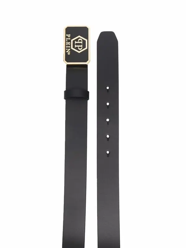 Philipp Plein Hexagon Logo Buckle Belt