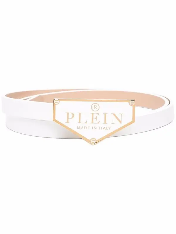 Philipp Plein Leather Belt - White