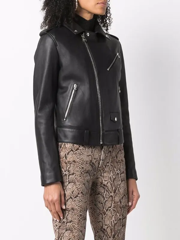 Philipp Plein Leather Biker Jacket