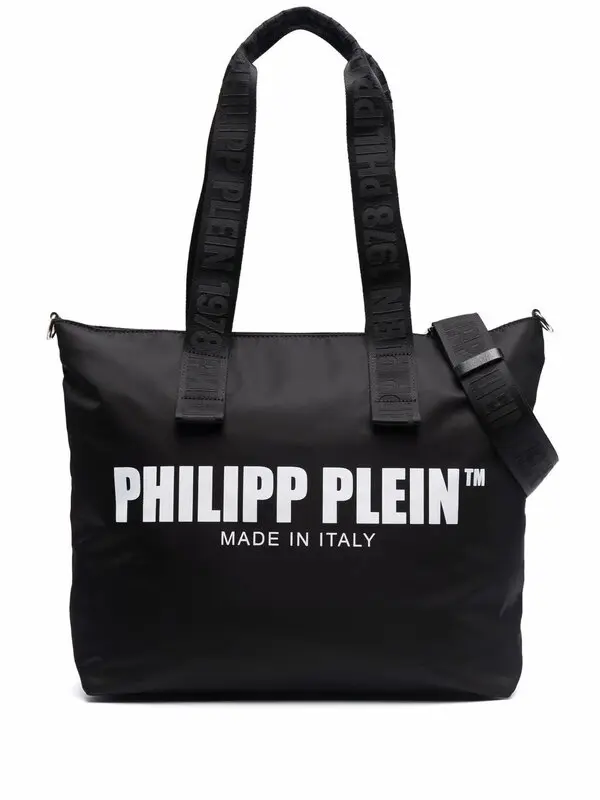 Philipp Plein Logo Print Cotton Tote Bag