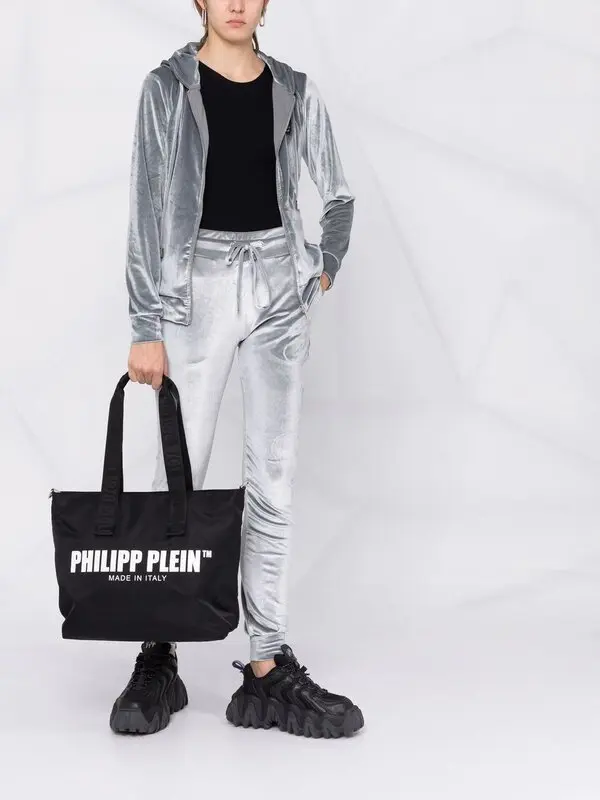 Philipp Plein Logo Print Cotton Tote Bag