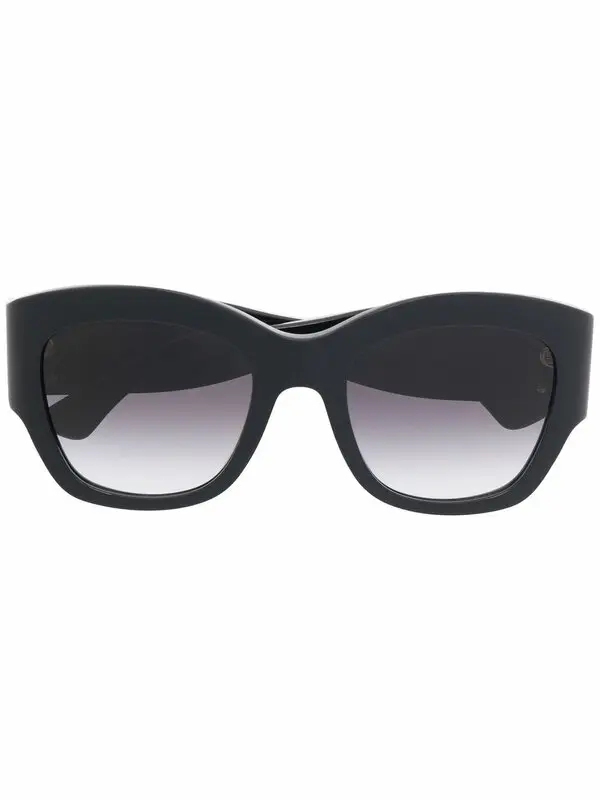CARTIER Oversized Sunglasses With Logo Plaque - Black