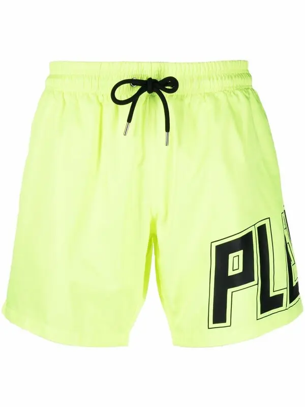 Philipp Plein Logo-print Swim Shorts - Yellow