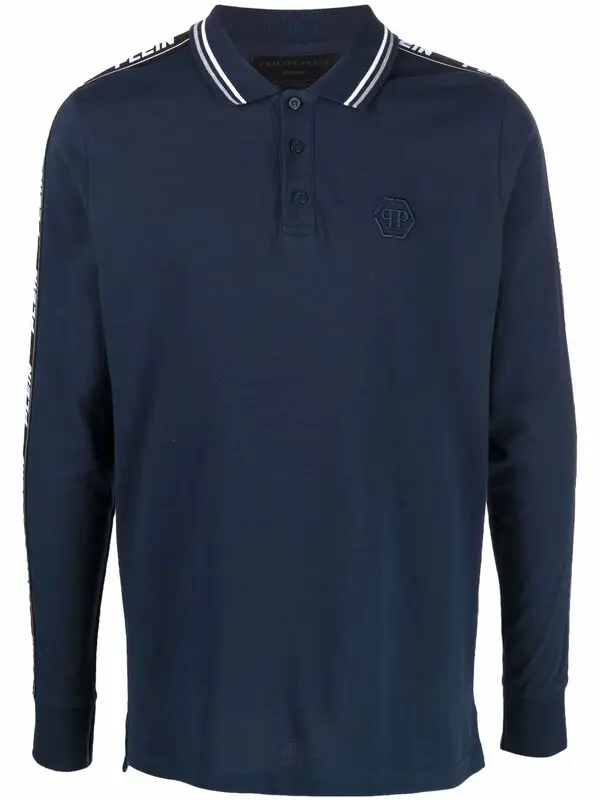 Philipp Plein Logo Embroidered Polo Shirt - Blue