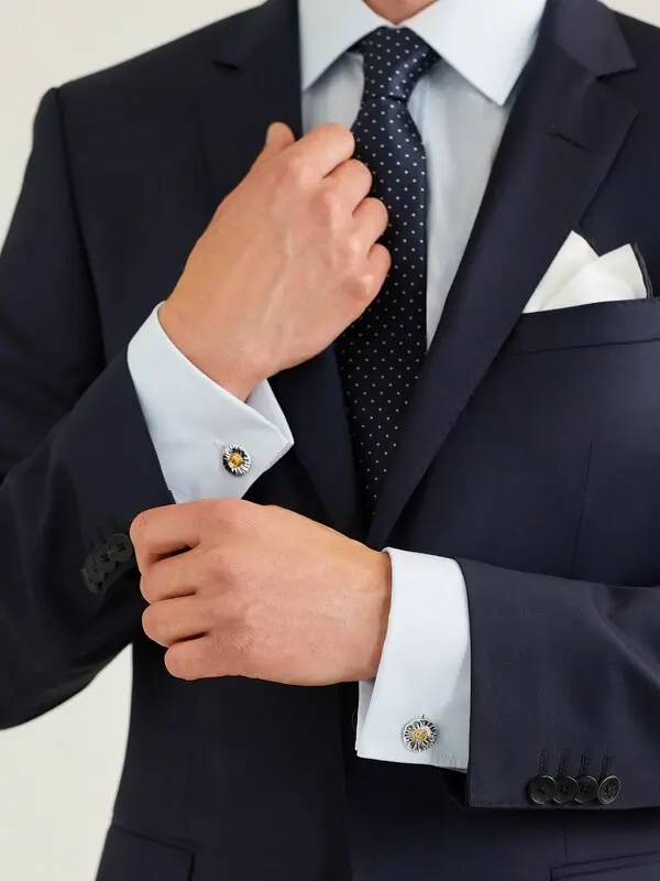 Buccellati Blossoms Gardenia And Gold-plated Diamond Cufflinks