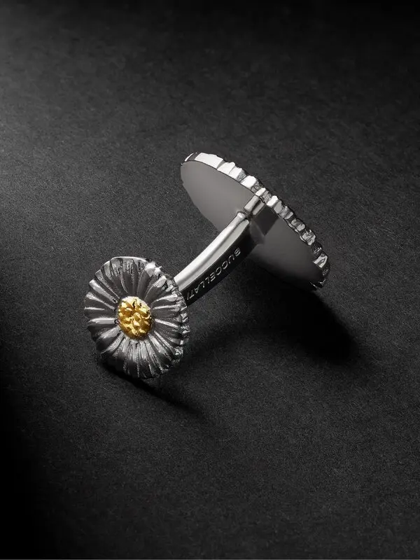 Buccellati Blossoms Gardenia And Gold-plated Diamond Cufflinks