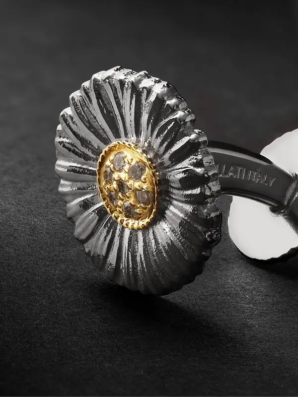 Buccellati Blossoms Gardenia And Gold-plated Diamond Cufflinks