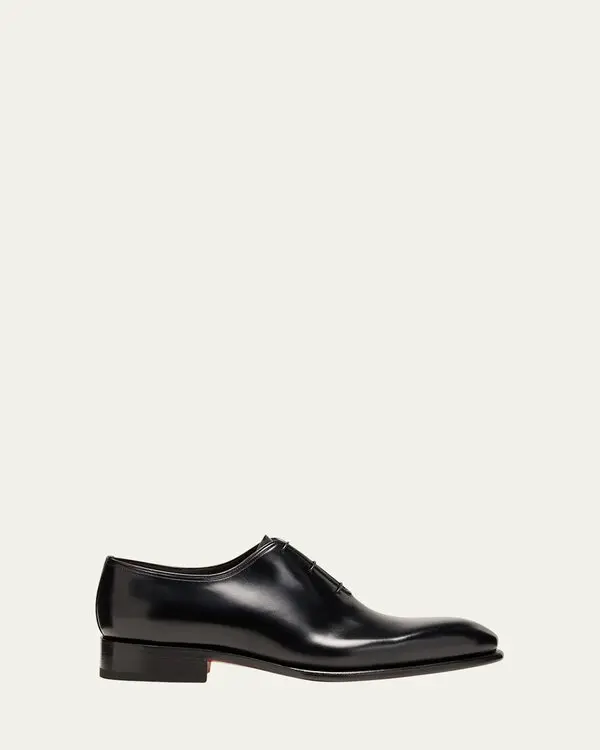 Santoni Leather Dress Oxfords - Dark Brown