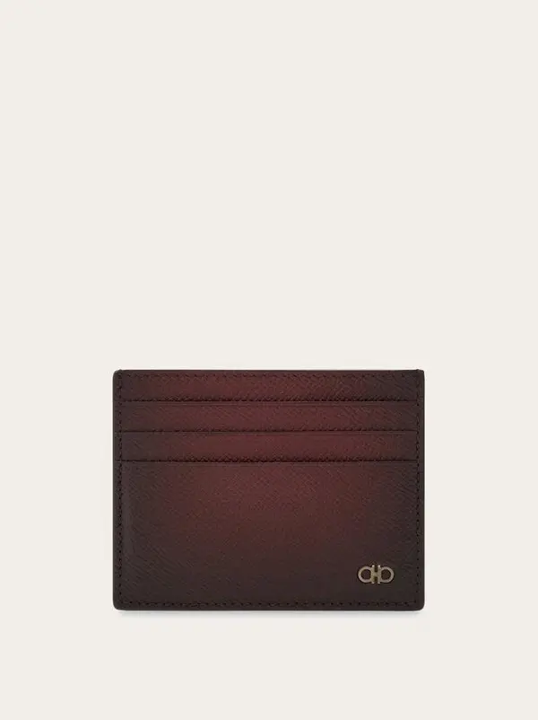 FERRAGAMO Gancini Cit Card Holder - Red
