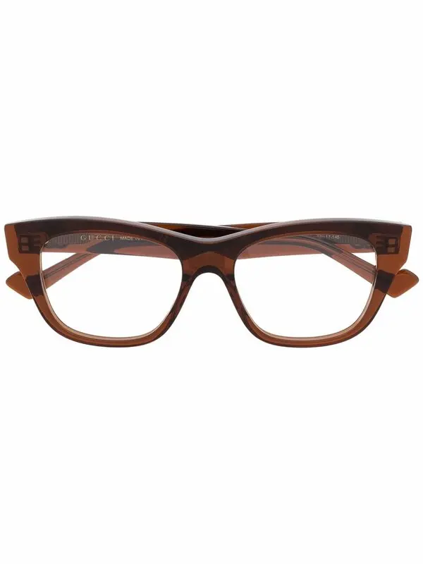 Gucci Rectangle-frame Sunglasses - Brown