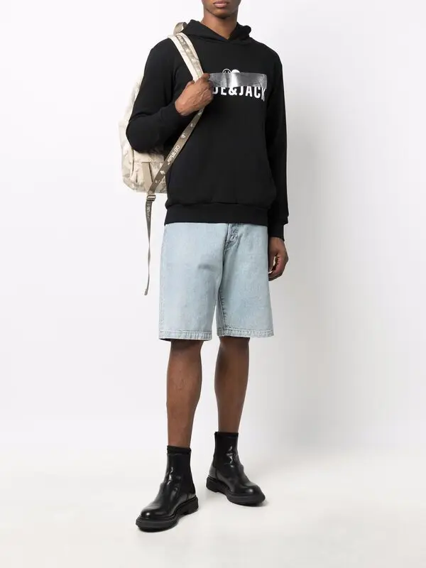 HIDE&JACK Logo-print Pullover Hoodie - Black