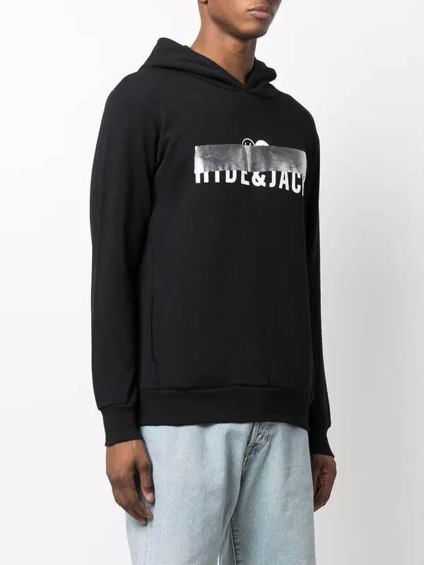 HIDE&JACK Logo-print Pullover Hoodie - Black