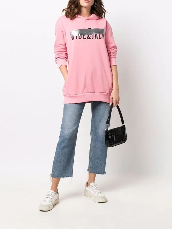 HIDE&JACK Logo-print Pullover Hoodie - Pink