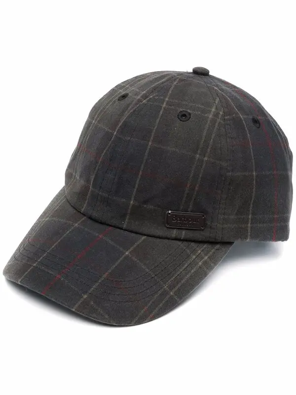 Barbour Plaid Cotton Cap - Green