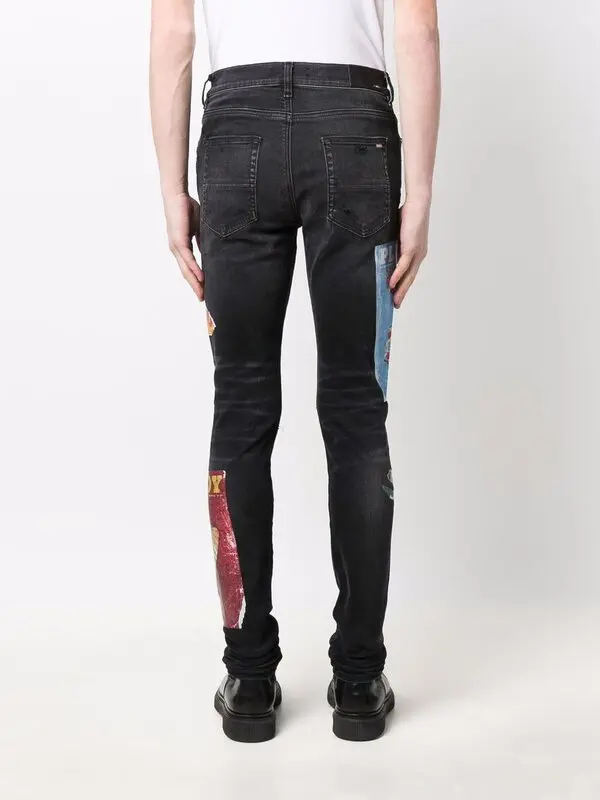 Amiri X Playboy Magazine Print Super-skinny Jeans - Black
