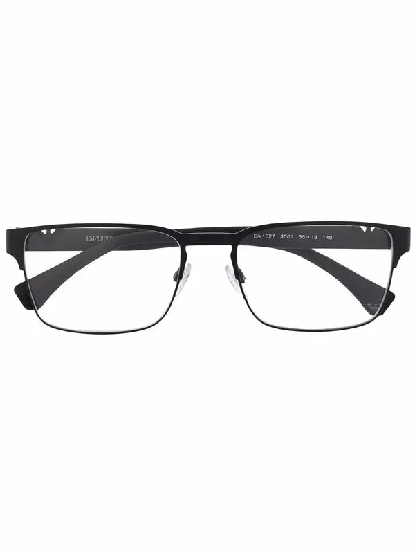 Emporio Armani Logo Square Frame Glasses - Black