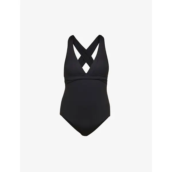 Seafolly Collective V-neck Stretch-nylon Swimsuit - Black
