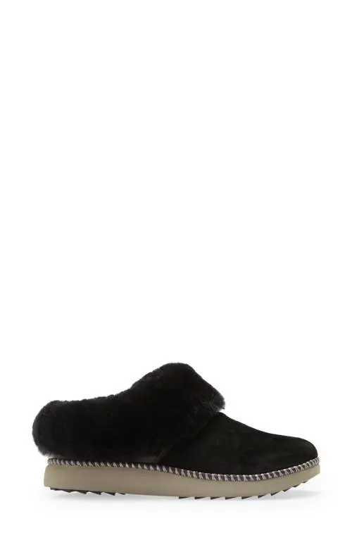 Olukai Ku'i Genuine Shearling Slipper - Black/ Fog