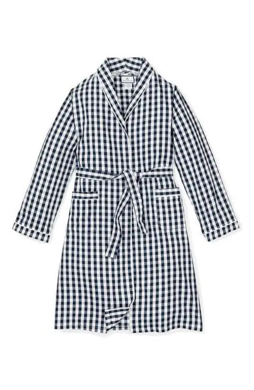 PETITE PLUME Gingham Cotton Twill Robe
