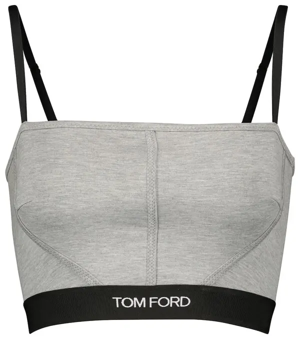 TOM FORD Jersey Crop Top - Grey