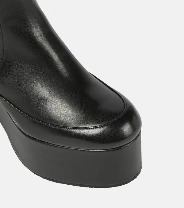Dries Van Noten Leather Platform Ankle Boots