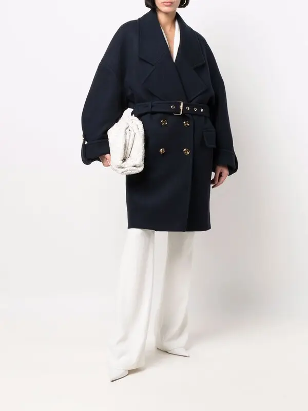 Balmain Belted Wool Coat