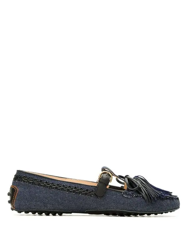TOD'S Gommino Denim Loafers - Blue