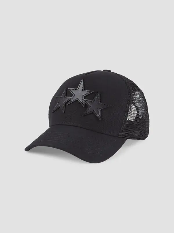 Amiri Star Leather Trucker Hat - Black