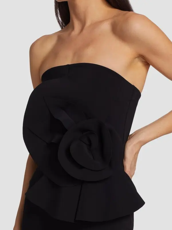 Chiara Boni La Petite Robe Hebe Strapless Ruffle Gown - Black