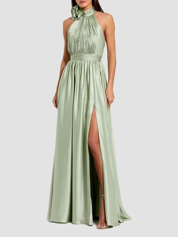 Mac Duggal Chiffon Halter Gown - Sage