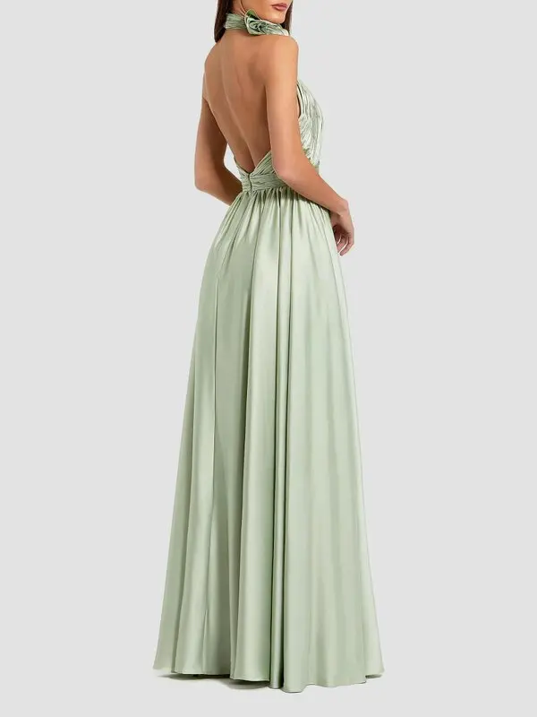 Mac Duggal Chiffon Halter Gown - Sage