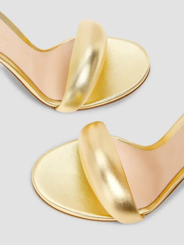 GIANVITO ROSSI Bijoux Ankle-strap Metallic Leather Stiletto Sandals - Gold