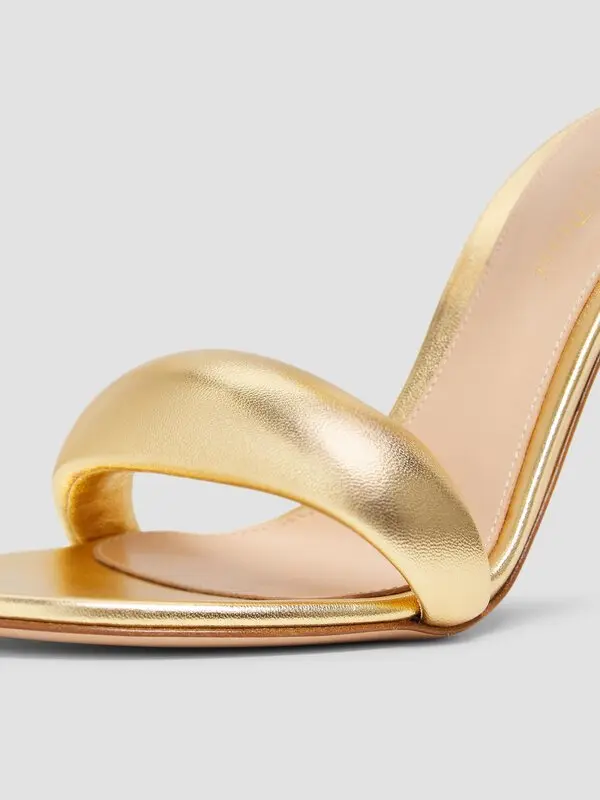 GIANVITO ROSSI Bijoux Ankle-strap Metallic Leather Stiletto Sandals - Gold
