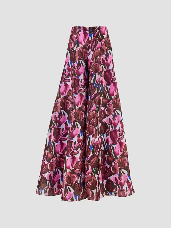 Carolina Herrera Floral Silk Wide-leg Pants - Rioja Multi