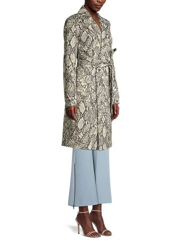 TOCCIN Snakeskin-print Sleek Trench Coat