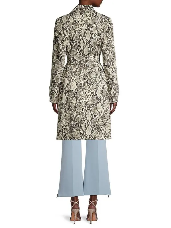 TOCCIN Snakeskin-print Sleek Trench Coat