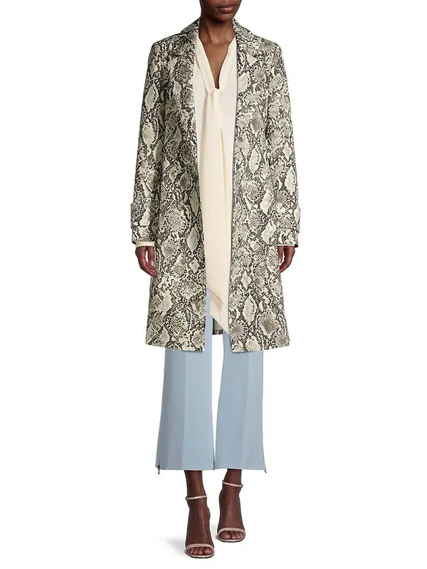 TOCCIN Snakeskin-print Sleek Trench Coat