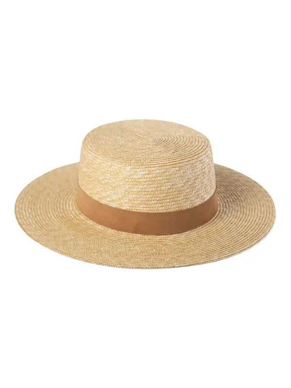 Lack Of Color Spencer Boater Suede-trim Straw Hat - Natural