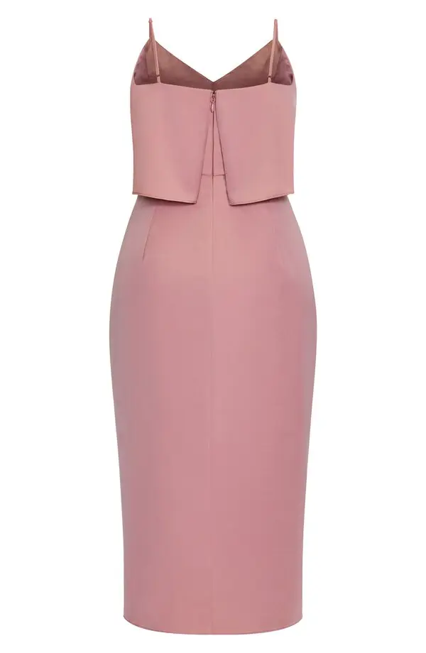 City Chic Midi Dress With Overlay