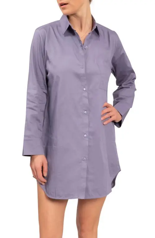 EVERYDAY RITUAL Rick Cotton Sleep Shirt - Violet