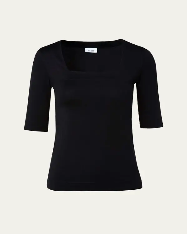 Akris Square-neck Top - Black