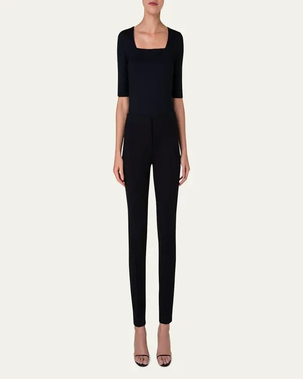 Akris Square-neck Top - Black